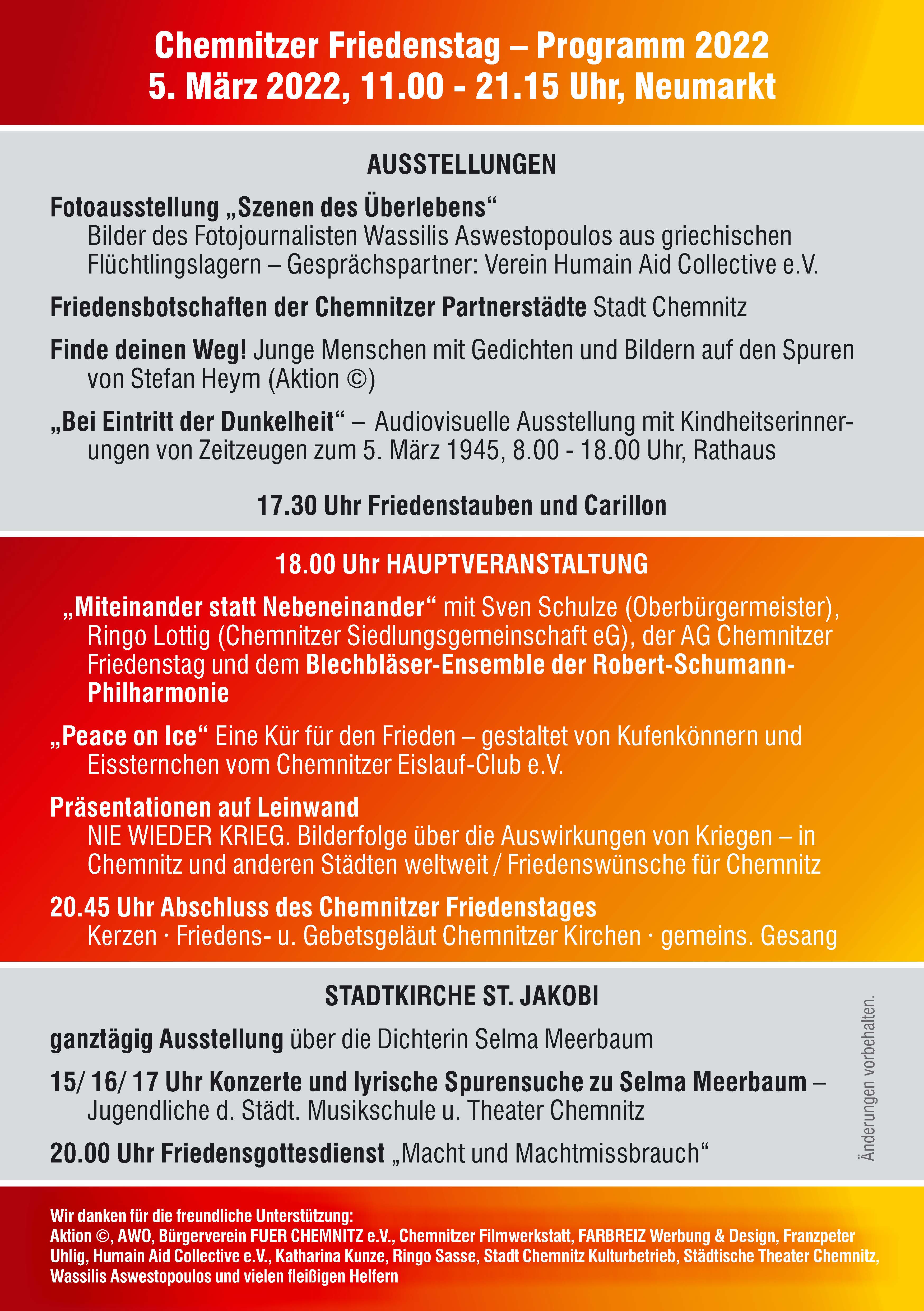 21st Chemnitz Peace Day promotes more togetherness: Chemnitz.de